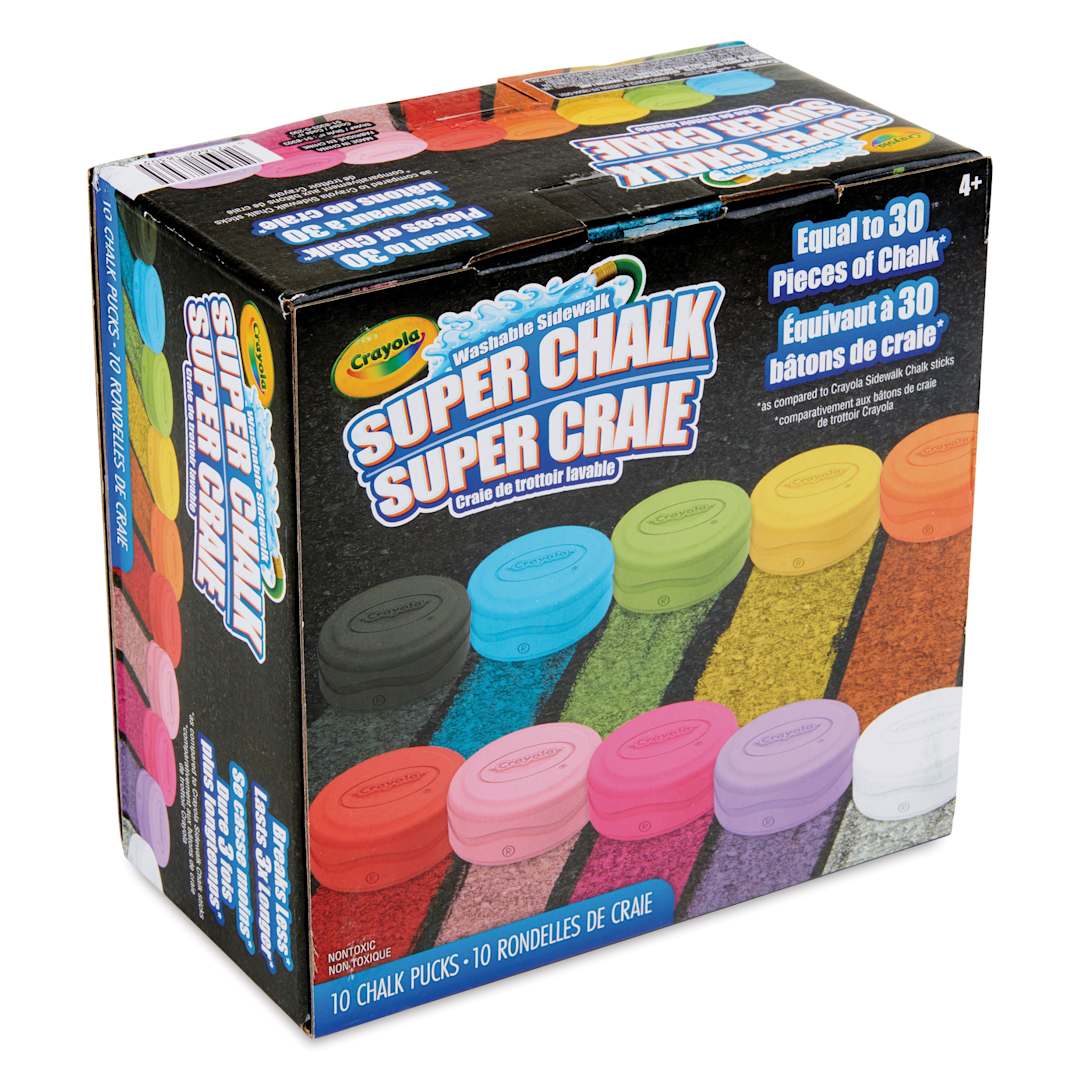 Crayola Washable Sidewalk Super Chalk - Assorted Colors, Set of 10 ...