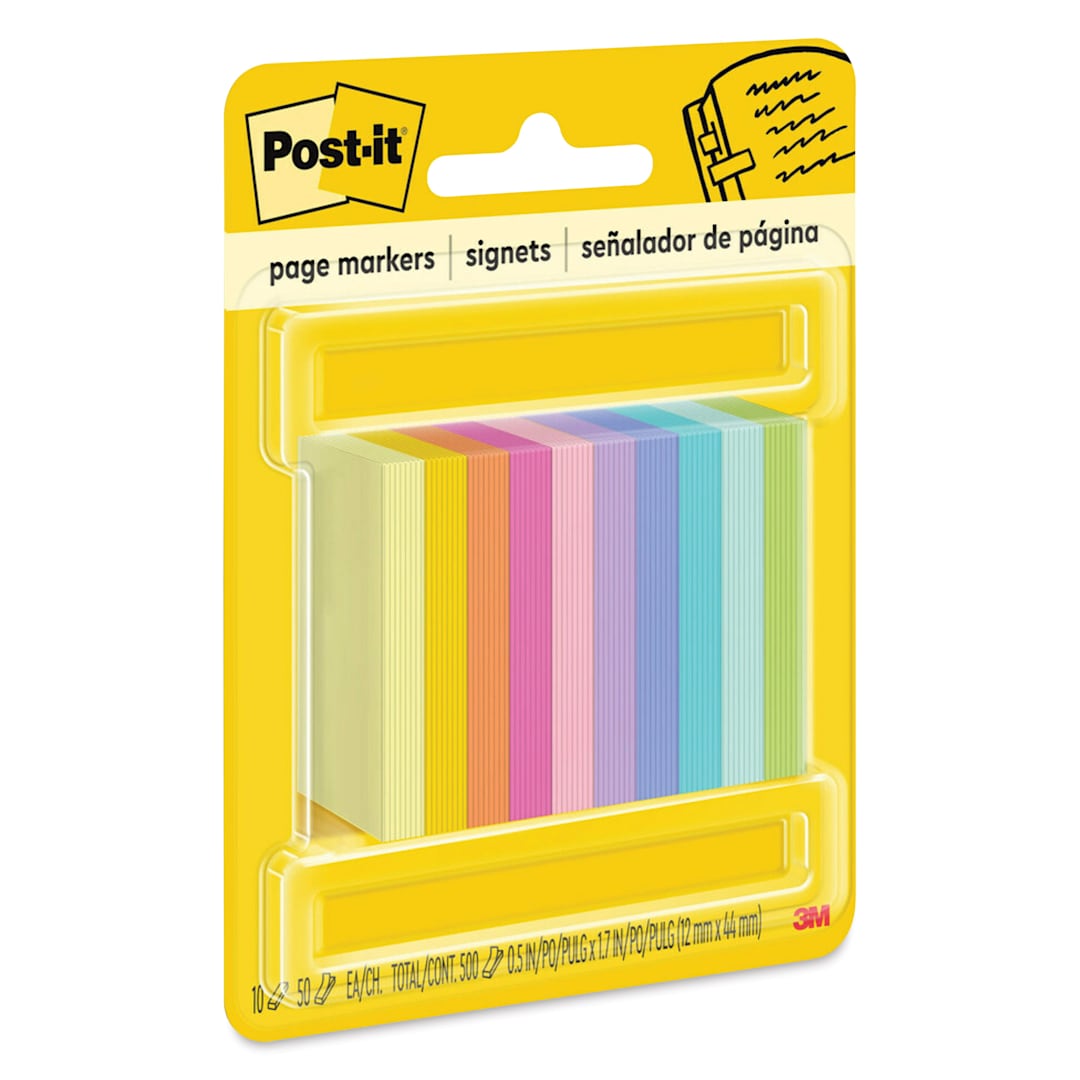 Post-it Page Markers - Pkg of 10, 1/2" x 1-7/10" | BLICK Art Materials