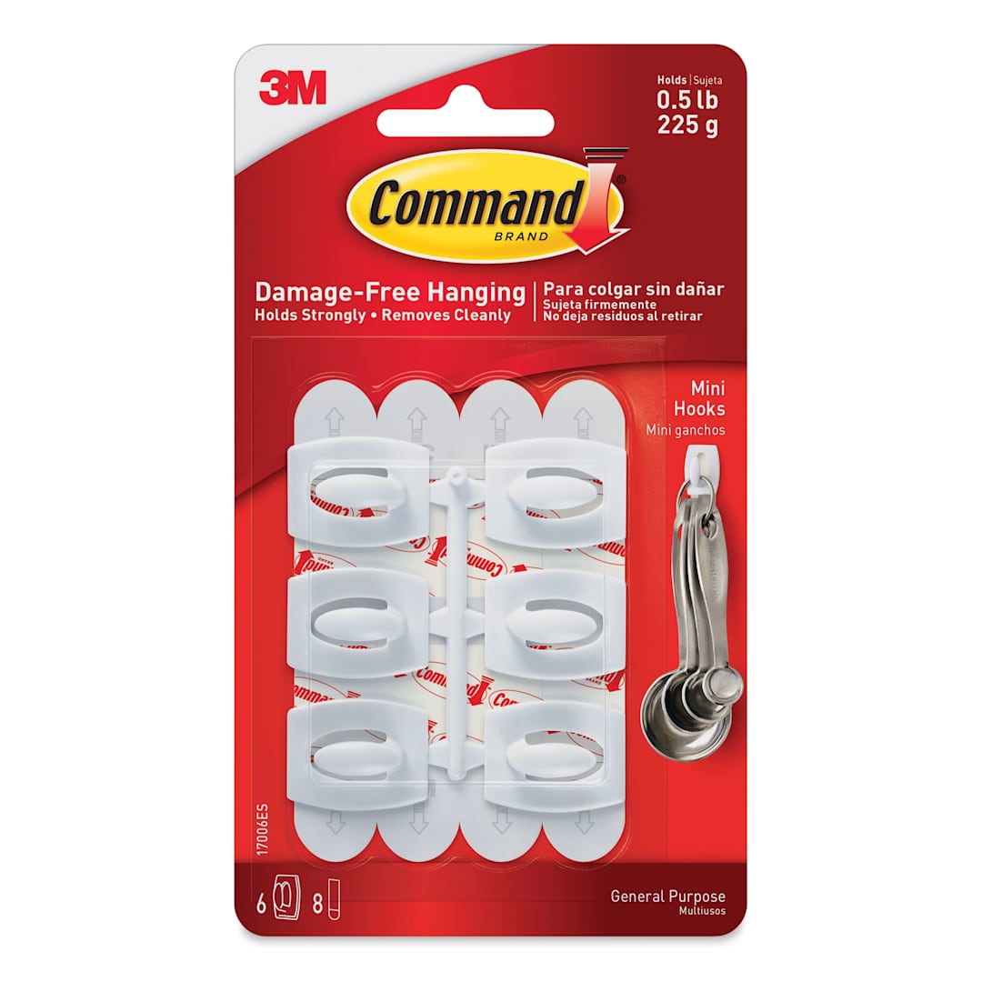 Command Adhesive Mini Hooks | BLICK Art Materials