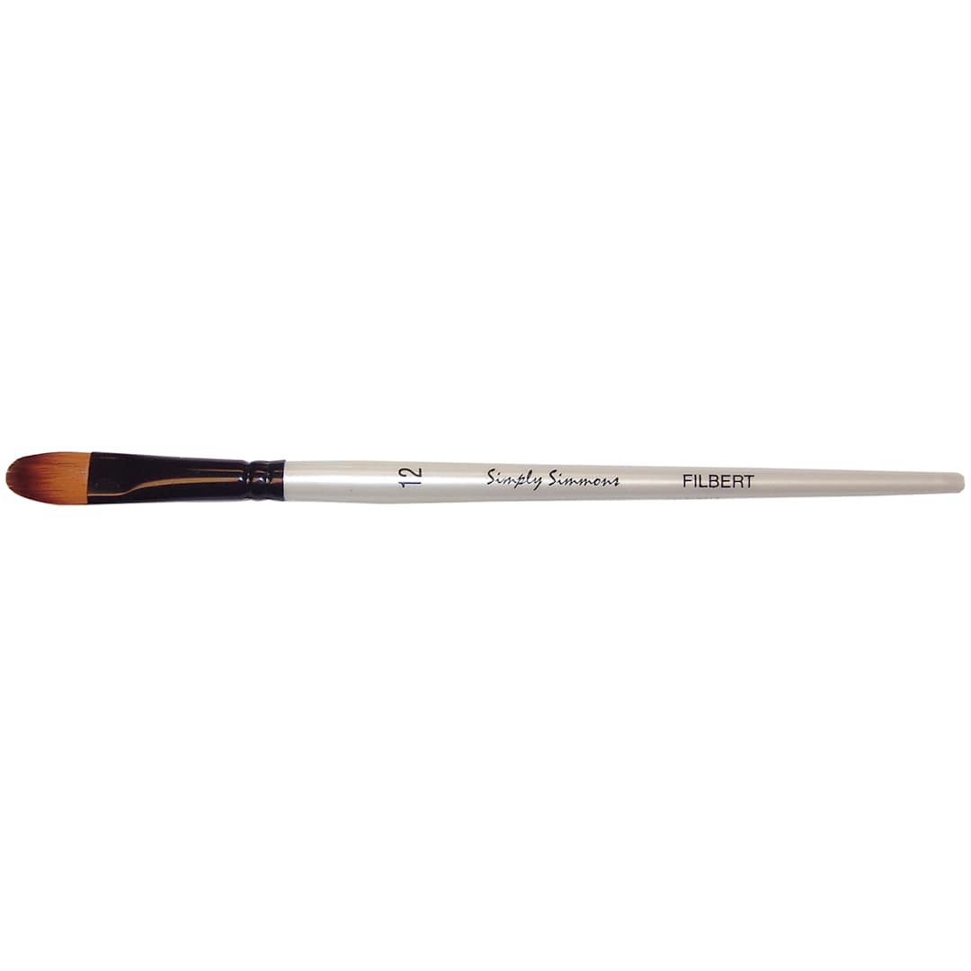 Robert Simmons Simply Simmons Short Handle Brush, Filbert, 12 | BLICK ...