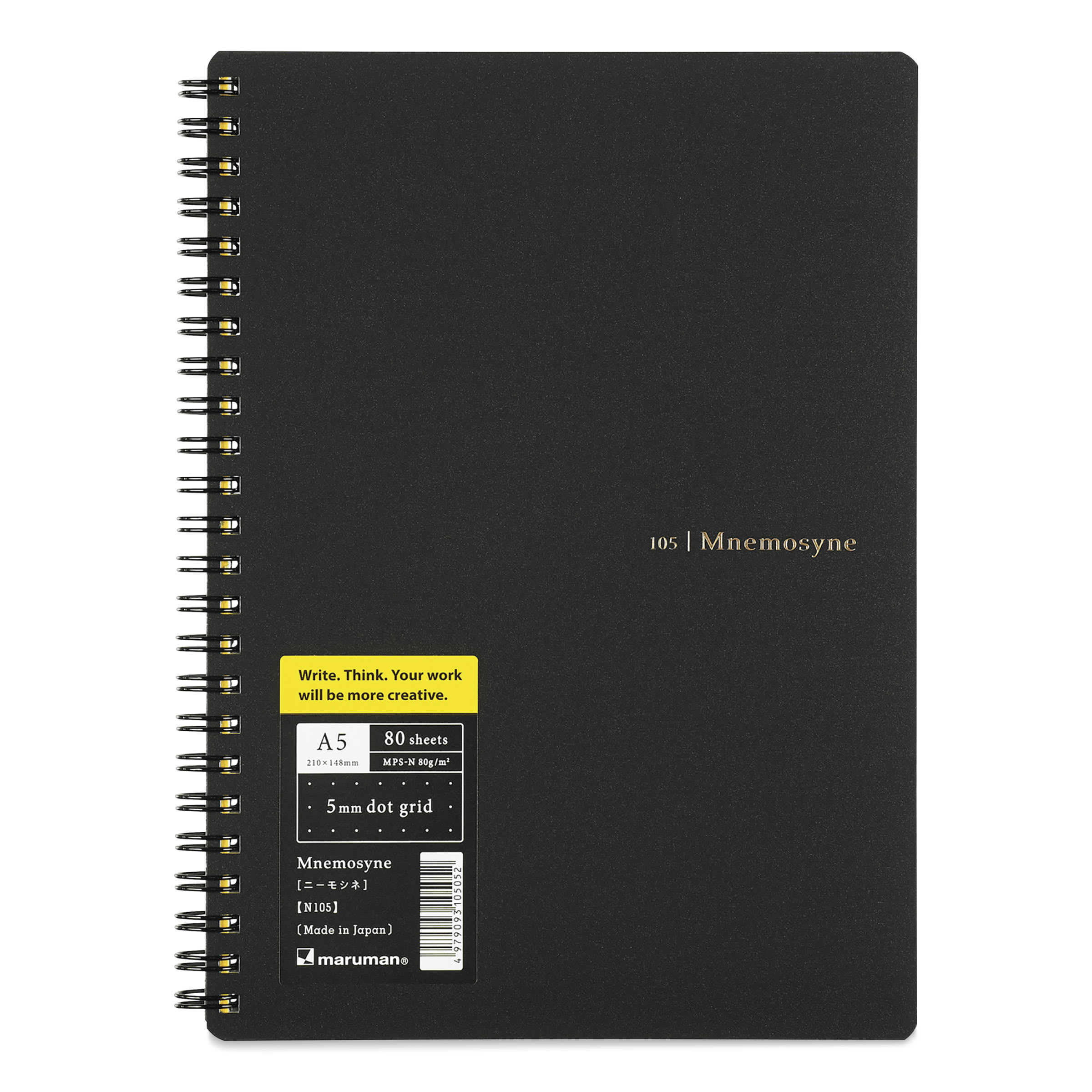 Maruman Mnemosyne Notebook - Black, A5, Dot Grid | BLICK Art Materials