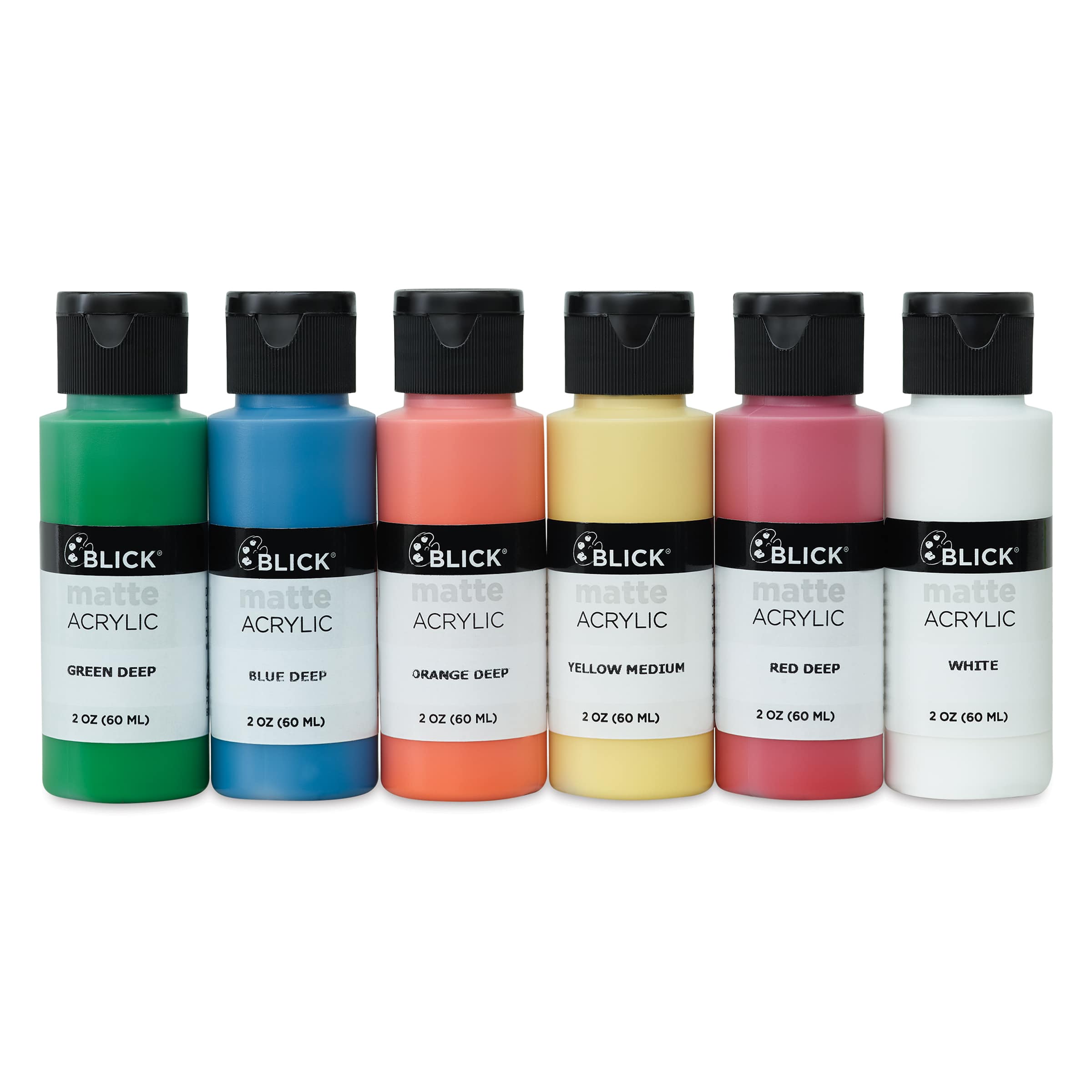 Blick Matte Acrylics - Set of 6, Basic Colors, 2 oz | BLICK Art Materials