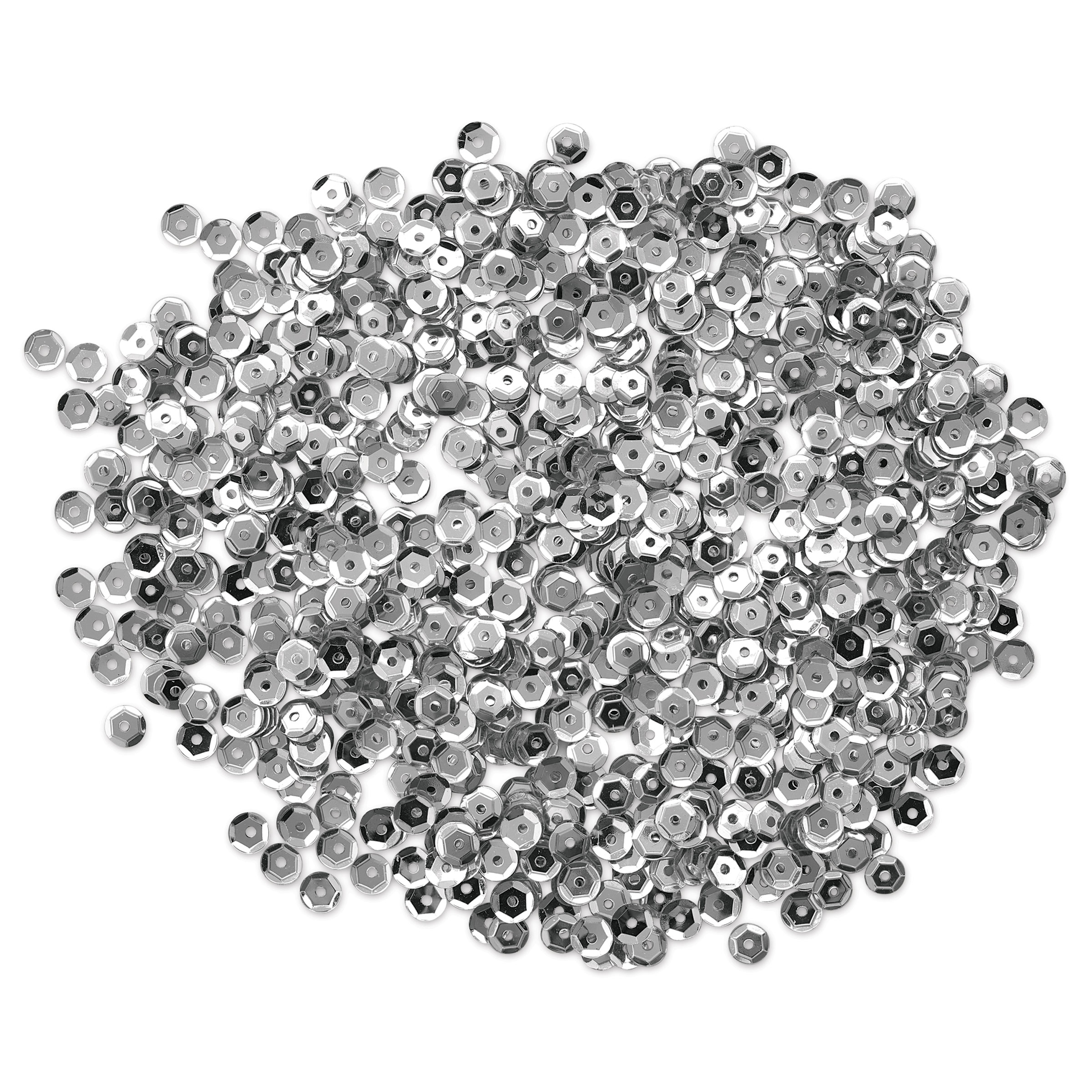 Cousin DIY Cupped Sequins - Pkg of 800, Silver, 5 mm | BLICK Art Materials