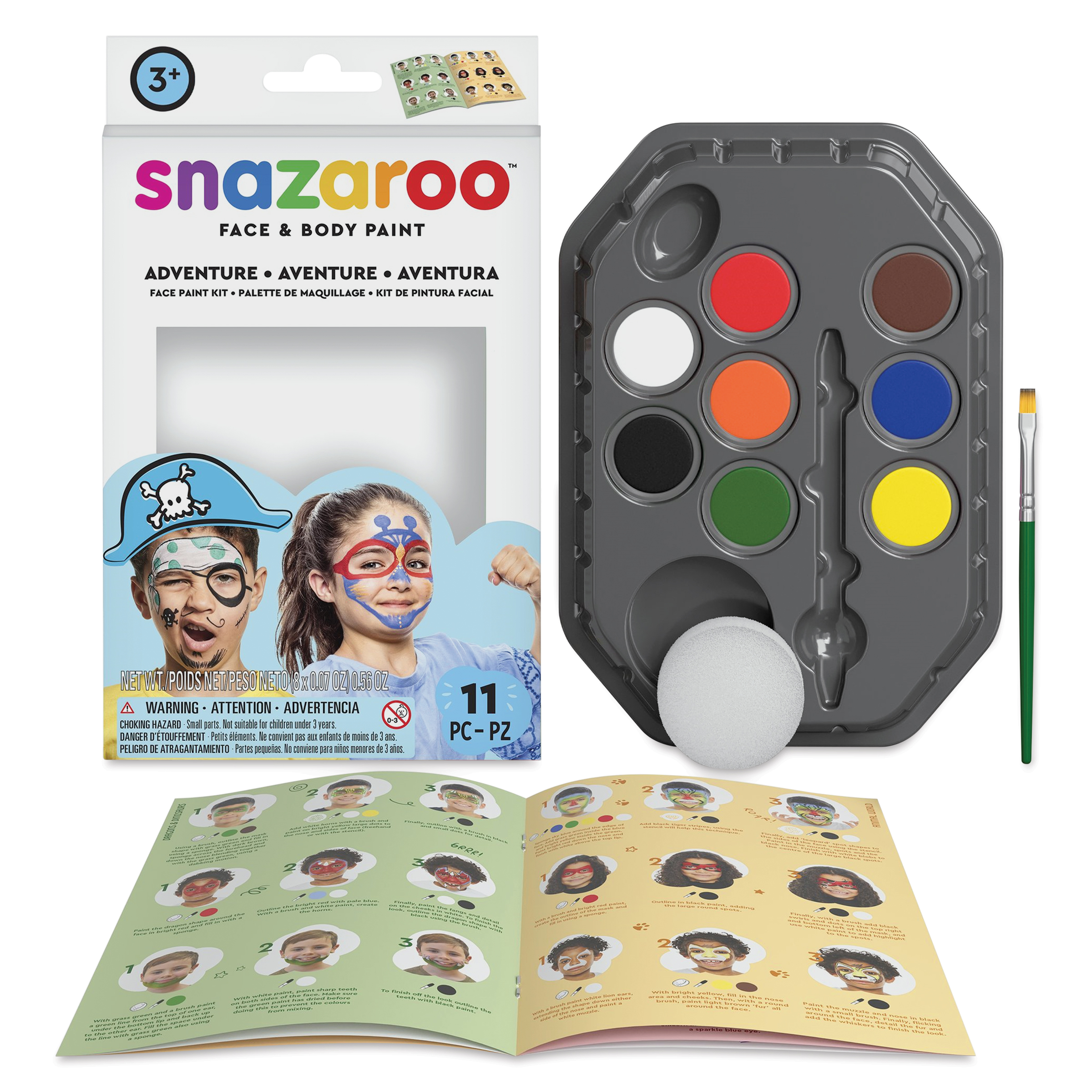 Snazaroo Face Paints - Adventure Face Paint Kit, Set of 11 | BLICK Art ...