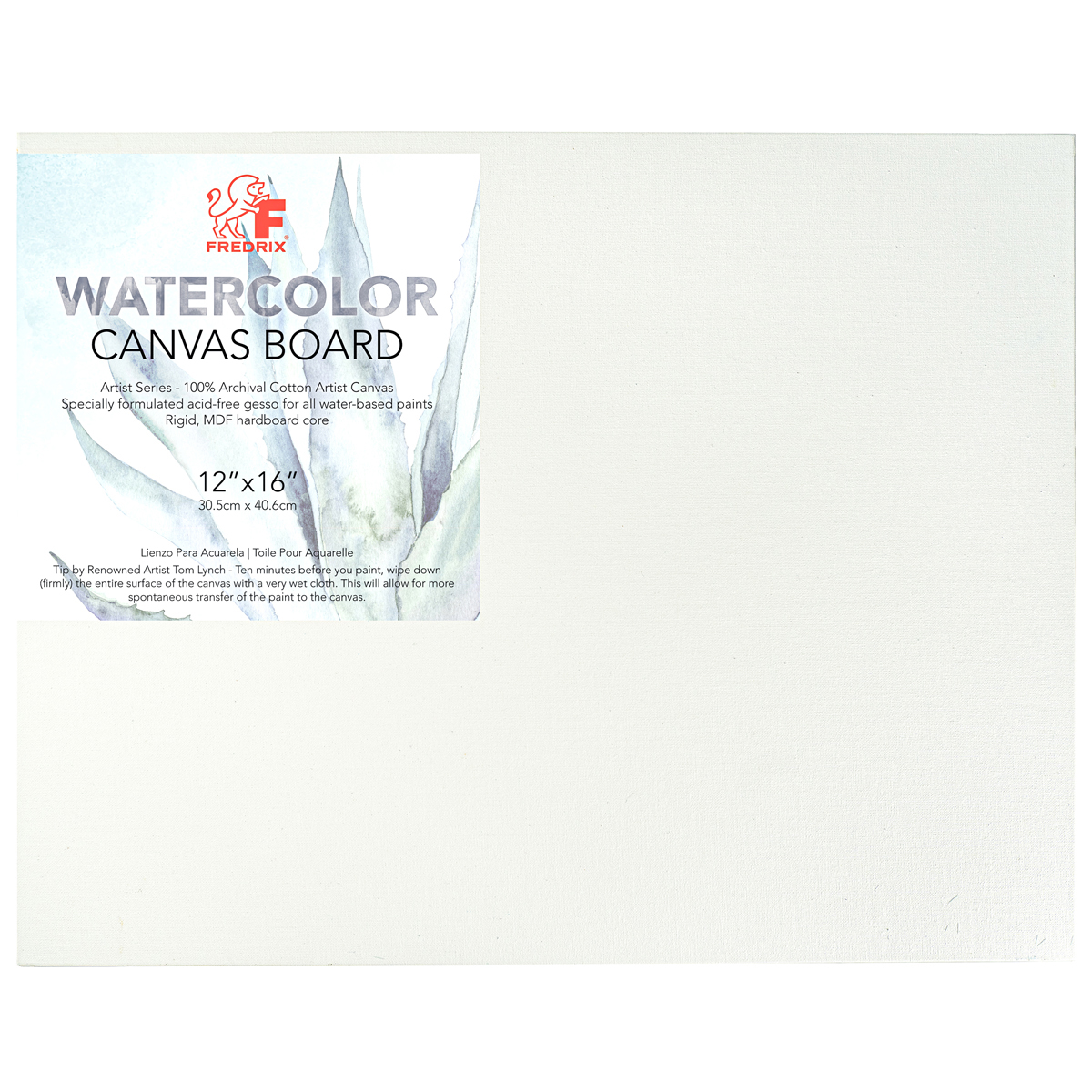 FREDRIX Artist Series Primed Watercolor Archival Canvas Board, 12 in x ...