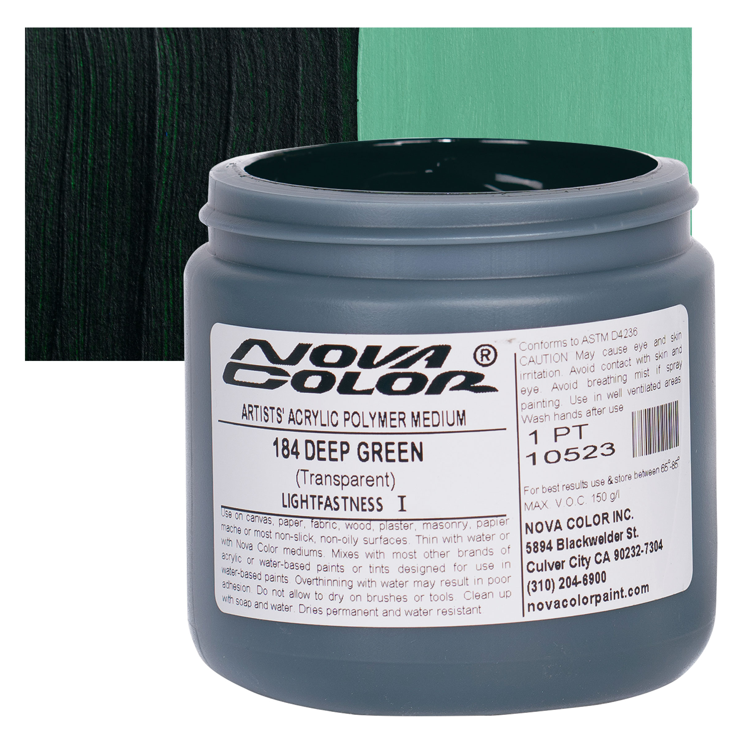 Nova Color Artists’ Acrylic Polymer Paint - Deep Green, 473 ml Jar ...