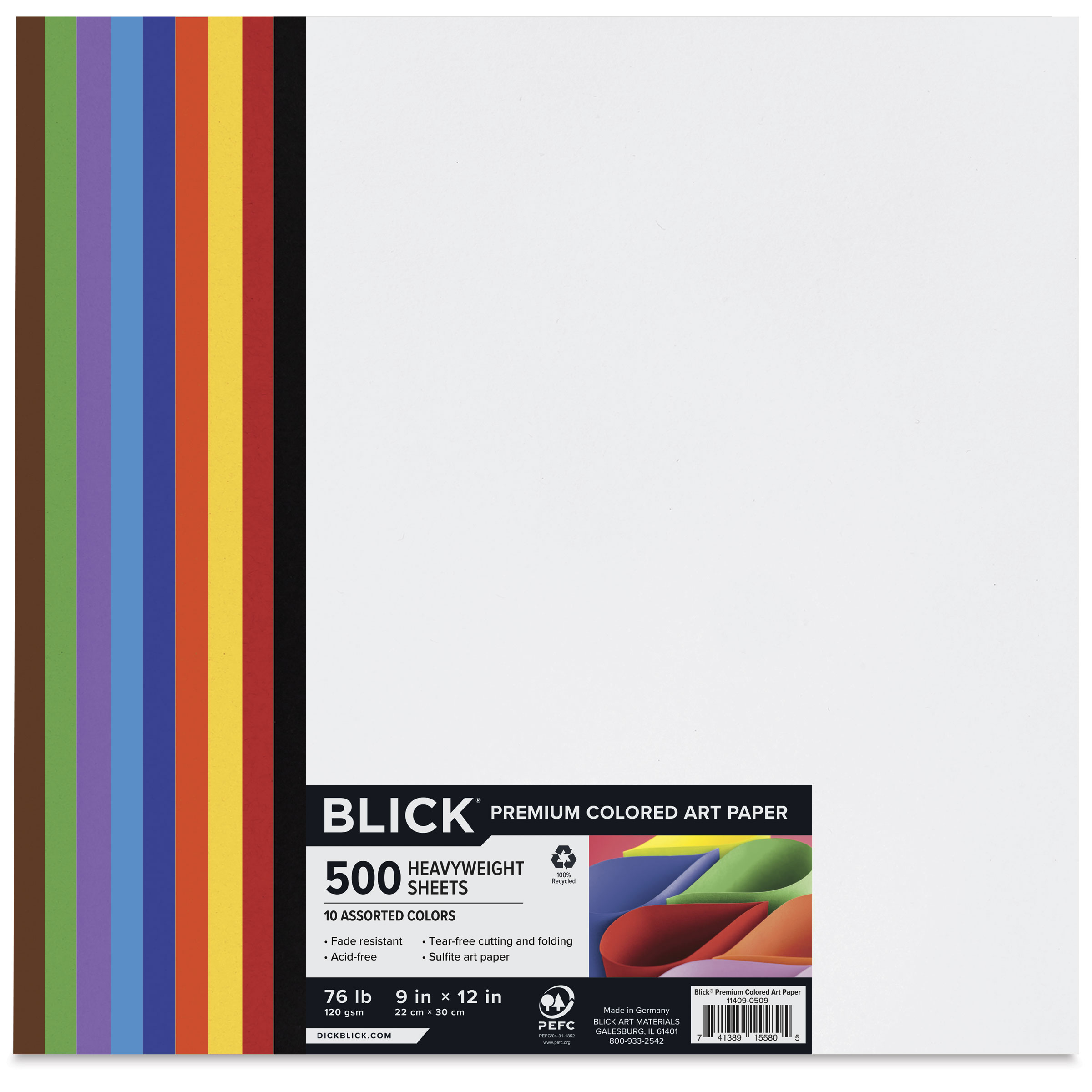 Blick Premium Colored Art Paper - 9" x 12", Assorted, 500 Sheets ...