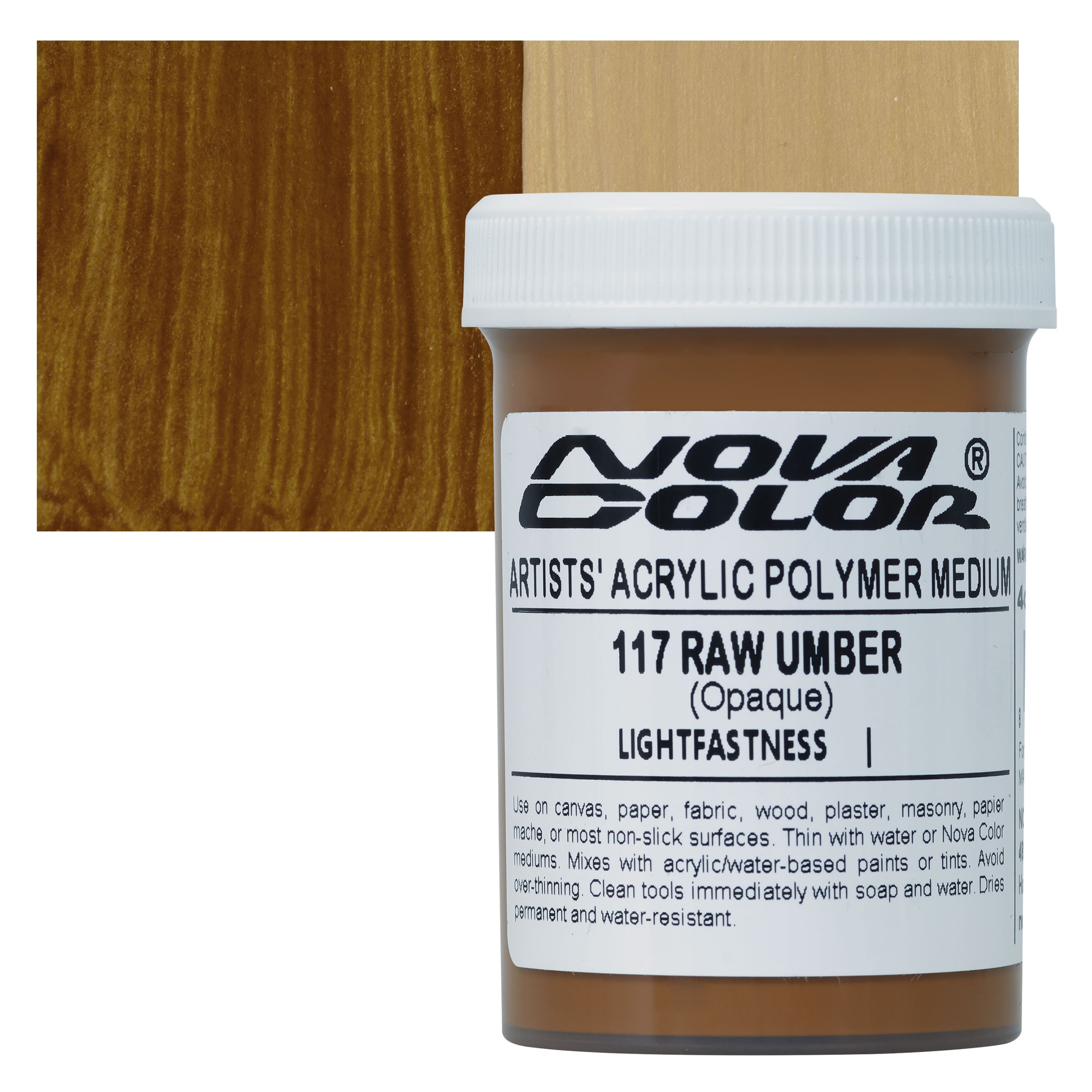 Nova Color Artists’ Acrylic Polymer Paint - Raw Umber, 118 ml Jar ...